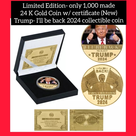 TRUMP | Other | Limited Edition 24 K Gold Trump 224 Coin W Certificate ...